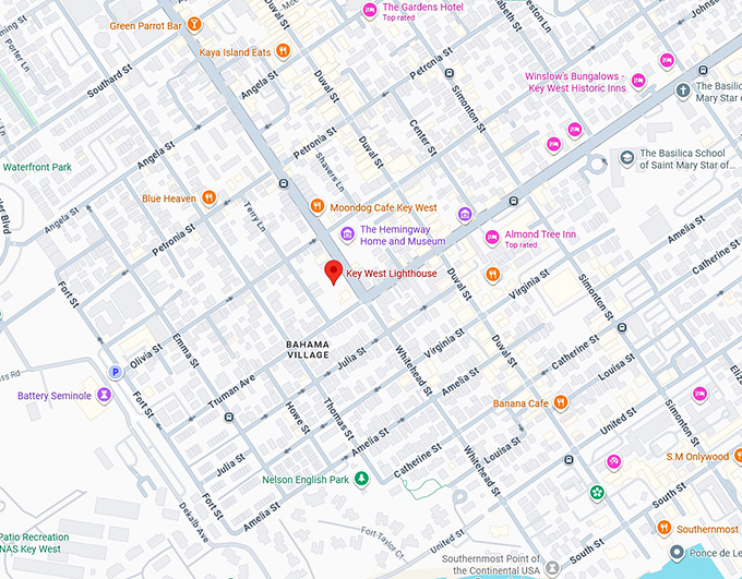16. key west lighthouse map