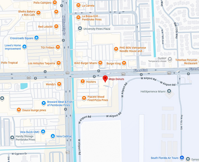 16. mojo donuts (hollywood) map