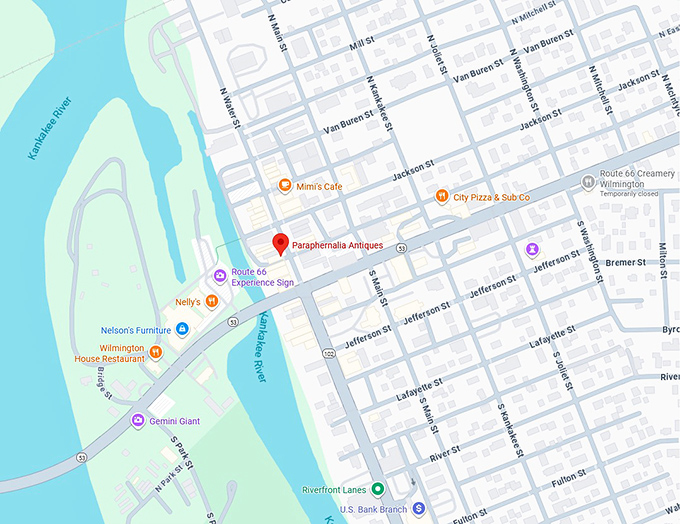 16. paraphernalia antiques (wilmington) map