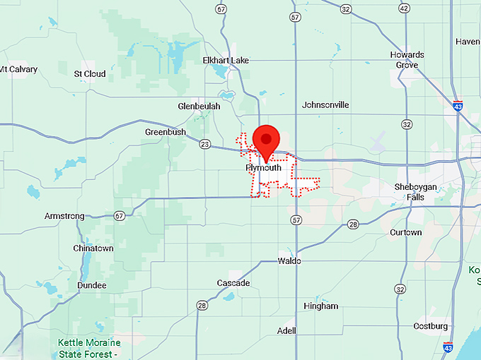 16. plymouth, wisconsin map