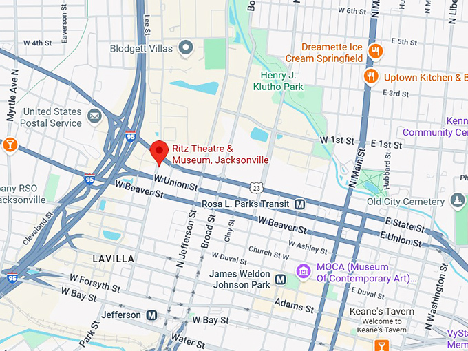 16. ritz theatre & museum map