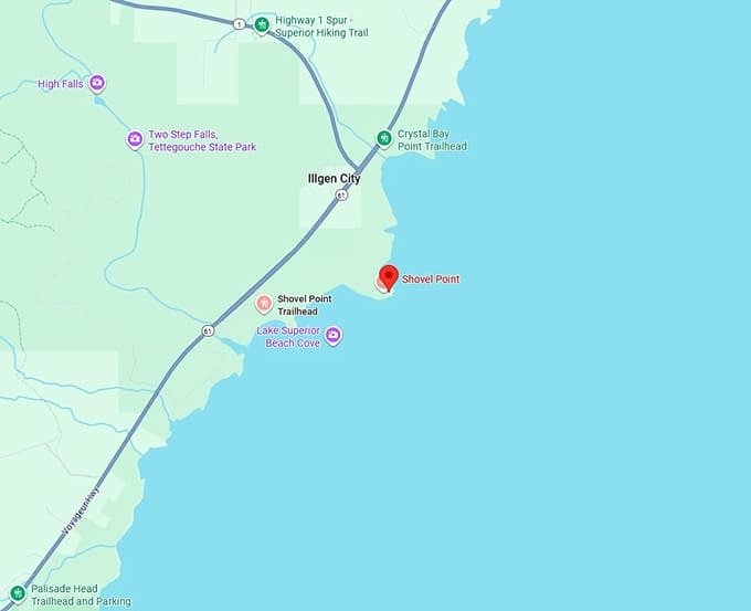 16. shovel point trail map