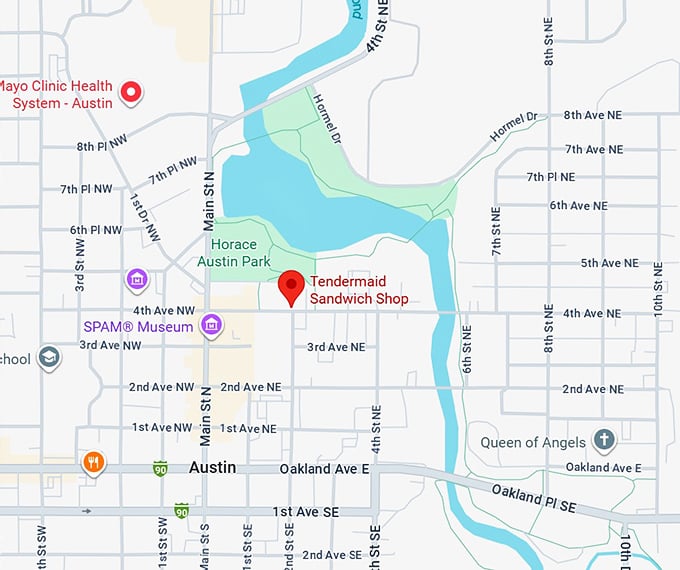 16. tendermaid sandwich shop map