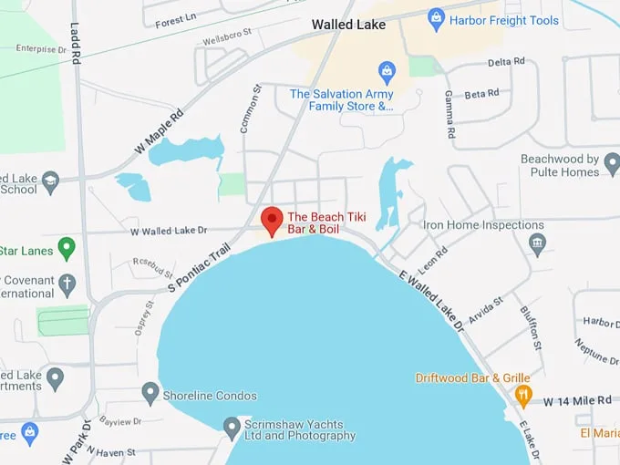 16. the beach tiki bar & boil map