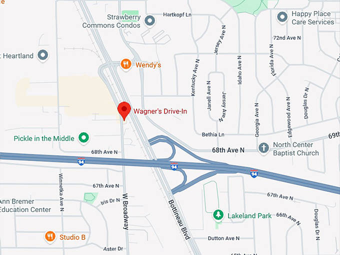 16. wagner's drive in map