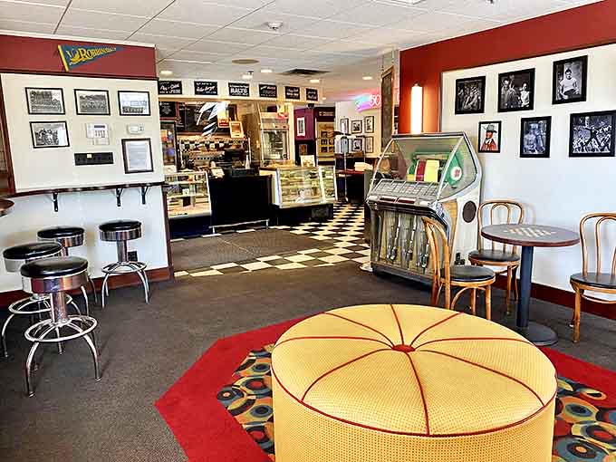 Step inside and time-travel to the 1950s &ndash; checkered floors, vintage memorabilia, and a jukebox that actually works! No DeLorean required.