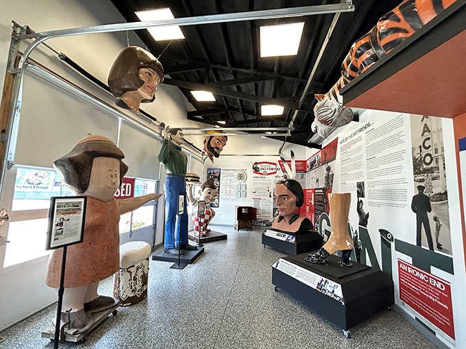 Step inside to discover a treasure trove of fiberglass history, where towering figures and fascinating fragments tell the story of America's roadside giants.
