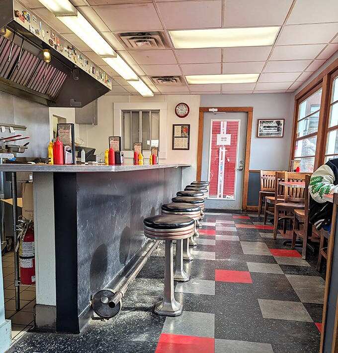 Step inside to a world where chrome meets comfort &ndash; the interior's vintage charm instantly transports you to a simpler time when conversations happened face-to-face.