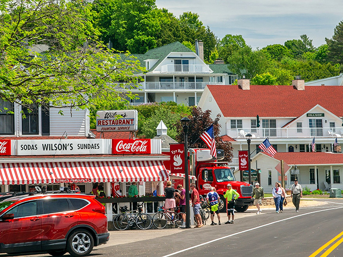 Wilson's Restaurant draws summer crowds with its iconic red awning and promise of creamy sundaes that taste like childhood memories.