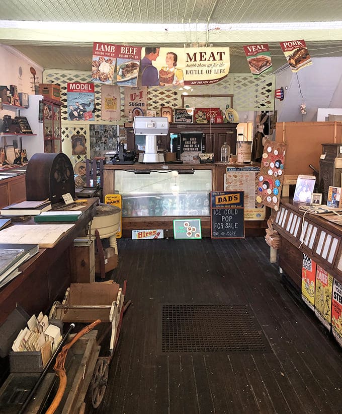 Step inside and the modern world vanishes – vintage meat advertisements and original wooden counters transport you to mid-century America.