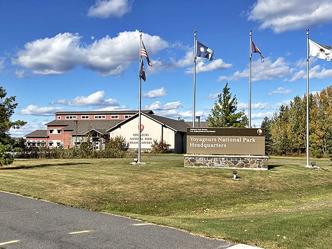 The welcoming headquarters at Voyageurs National Park stands ready to launch your adventure into Minnesota's water-based wilderness playground.