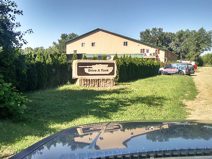 Welcome to tank paradise: The unassuming entrance to Drive A Tank belies the mechanical marvels and adrenaline-pumping adventures within.