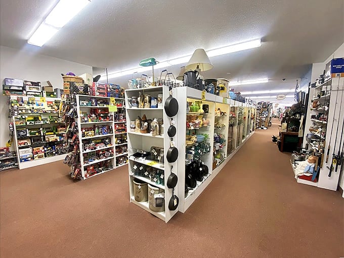 Endless aisles of memories stretch before you, each shelf a carefully curated collection of America's material past waiting to be rediscovered.