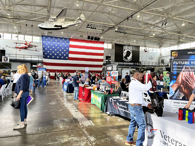 Inside the main hangar, aircraft fill every available space like a carefully orchestrated symphony of metal, paint, and history, each one representing a different chapter in America's military aviation story.