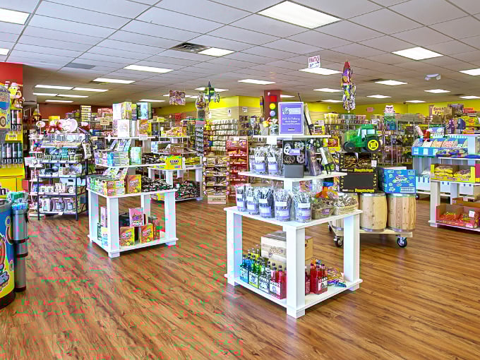 Inside reveals a candy lover's paradise &ndash; meticulously organized shelves creating aisles of temptation where willpower goes to die and joy comes to thrive.