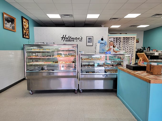 Behind these gleaming display cases lies the daily magic of Holtman's &ndash; where donut dreams come true and willpower goes to die.