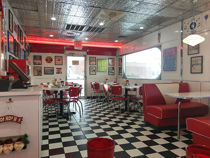 Red vinyl booths and checkerboard floors create the perfect backdrop for your personal episode of "Happy Days" &ndash; just with better food and fewer laugh tracks.