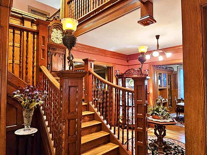 Interior: Gleaming woodwork and period details transport visitors to an era when craftsmanship wasn't just a buzzword but a way of life.