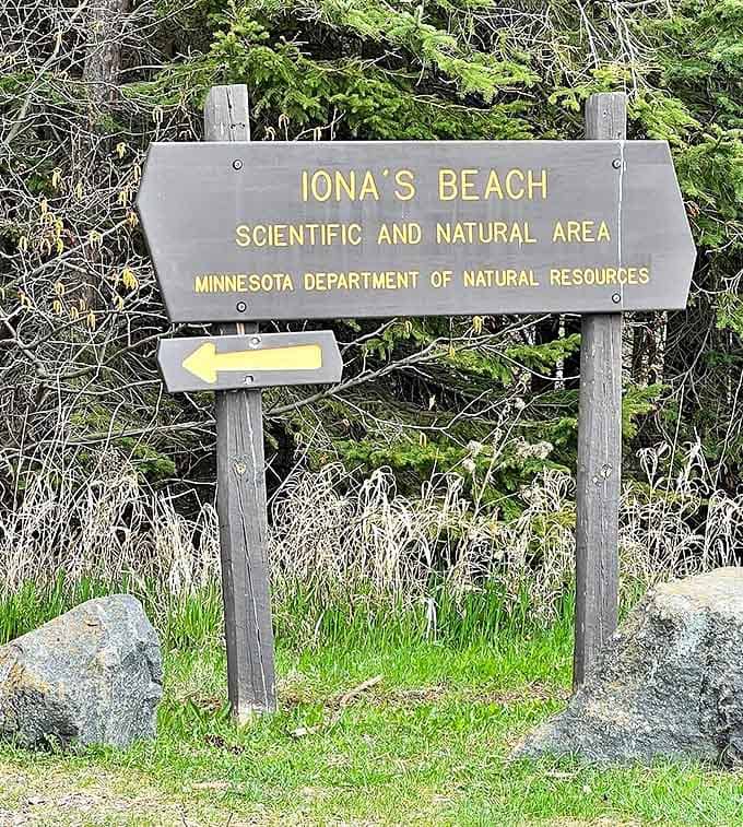 "This way to nature's concert hall" &ndash; the unassuming entrance sign that marks the path to Minnesota's most melodious beach.