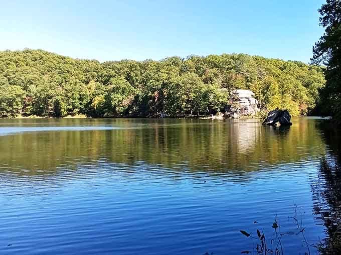 Mirror, mirror on the lake &ndash; where even the rocks get to admire their rugged good looks in perfect reflection.