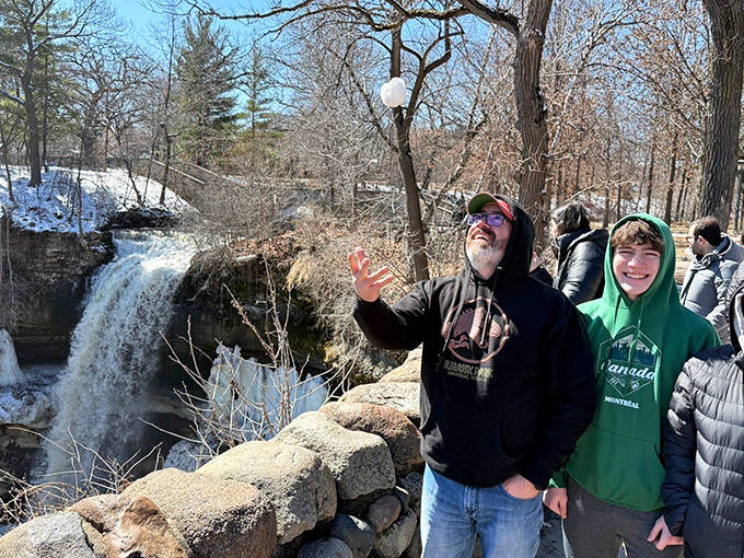 Making memories and catching snowballs at the falls! Even in the chilly air, the views here always bring out smiles.