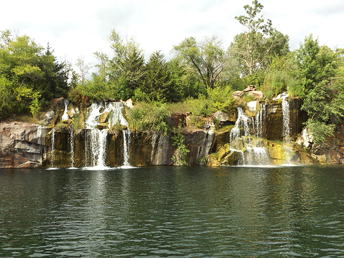 Mother Nature showing off at Granite Falls where the water cascades over ancient rocks, creating Wisconsin's most unexpected aquatic masterpiece.
