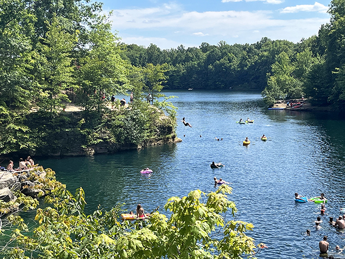 Summer's greatest hits album, track one: locals and visitors alike cool off in waters so clear you can count the pebbles twenty feet below.