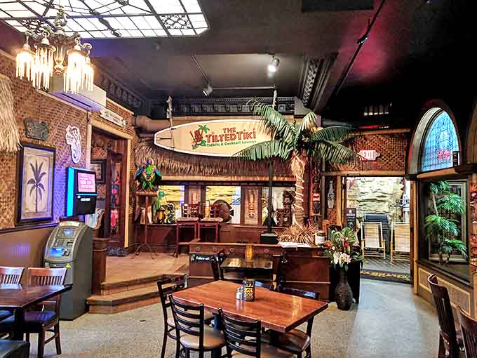 Step inside and leave winter behind &ndash; palm fronds, tiki masks, and warm lighting transform this Stillwater spot into a convincing island getaway.