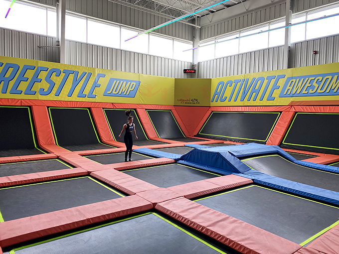 The Freestyle Jump area transforms ordinary humans into temporary astronauts, where gravity becomes merely a suggestion rather than a law.