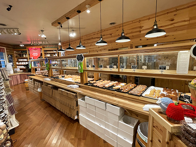 Warm wood tones and practical displays create a rustic wonderland where time slows down and calories don't count. At least that's what we tell ourselves.