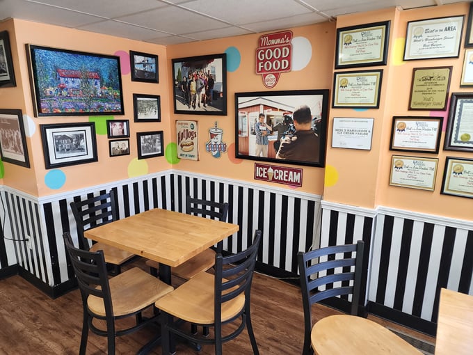 Step inside to a wall of memories &ndash; decades of community love displayed alongside awards that whisper, "You've found the real deal."