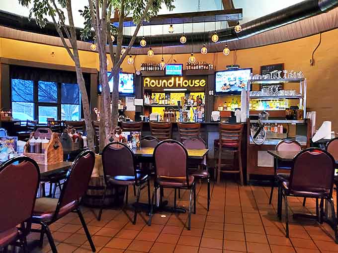 Step inside to discover walls and ceilings plastered with dollar bills - a quirky tradition that's become the restaurant's signature decor statement.