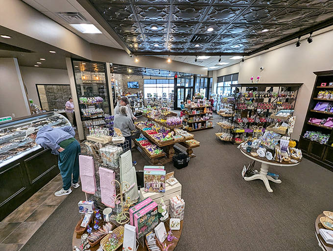 Step inside and enter a wonderland of confectionery delights, where every display beckons with sugary promises.