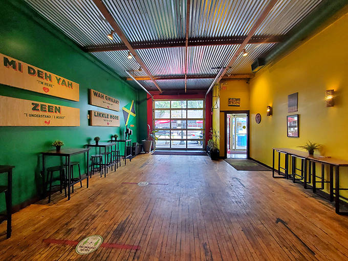 Step inside and feel the island vibes &ndash; bright green and yellow walls create an instant escape from Minnesota's notorious winters.