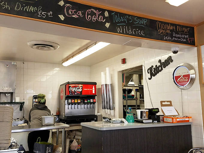 The no-frills interior showcases a chalkboard menu of daily specials &ndash; where "Today's Soup" and "Monday Night Special" announcements feel like personal invitations.
