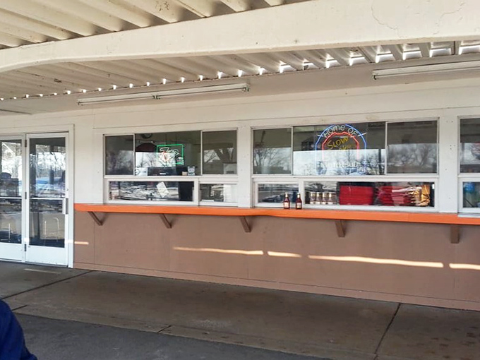 The ordering window awaits your selection, where friendly staff have been taking orders the old-fashioned way since before touch-screens and apps existed.
