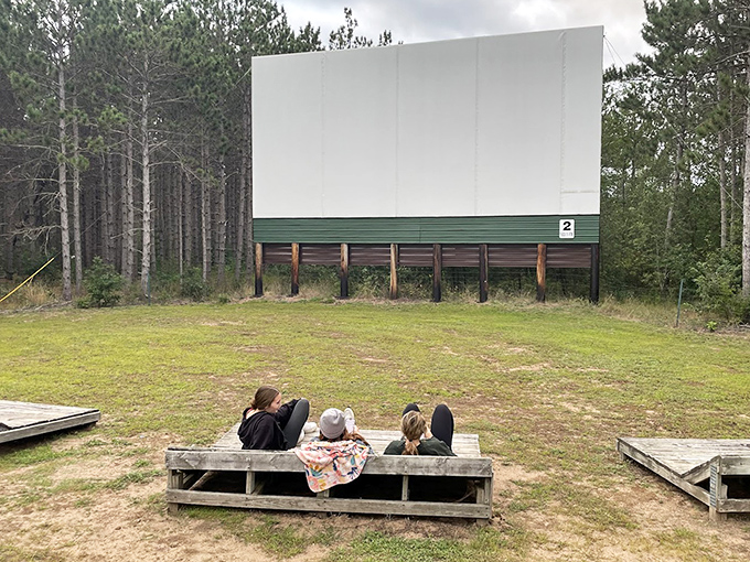 Wooden platforms offer the perfect viewing spots for those who prefer watching under the stars rather than from cars.