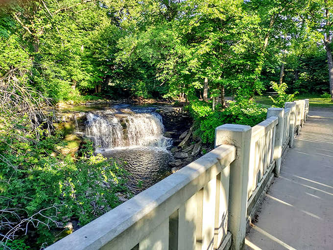 The bridge offers that perfect "I'm having an adventure but not risking my life" balance while providing postcard-worthy views of the rushing water below.