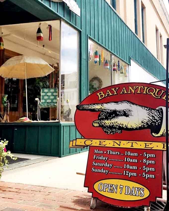 Step inside Bay City Antiques Center and prepare for sensory overload &ndash; three floors of history waiting to be discovered behind that green awning.