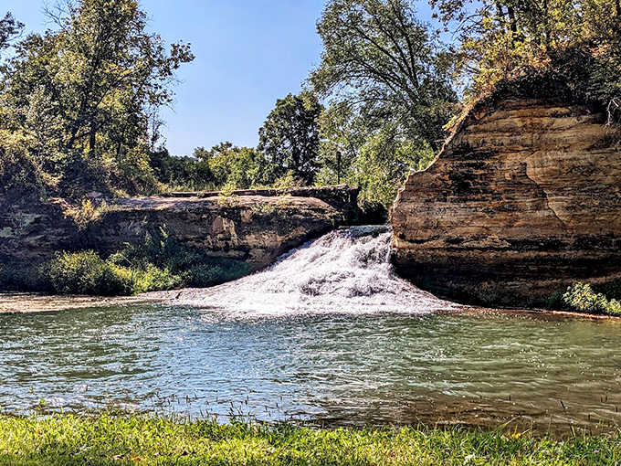 Water cascades over ancient limestone ledges, creating nature's perfect soundtrack &ndash; better than any white noise machine you've ever owned.