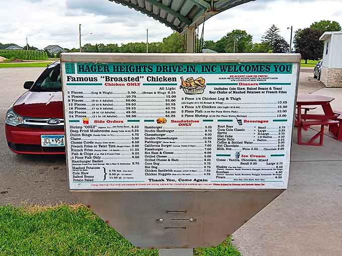A menu board that reads like a love letter to comfort food classics &ndash; where decisions become deliciously difficult and diet plans go to die.