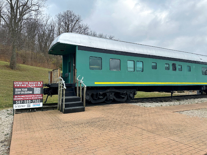 This vintage Pullman car invites weary travelers to spend the night surrounded by railroad history and unexpected comfort.