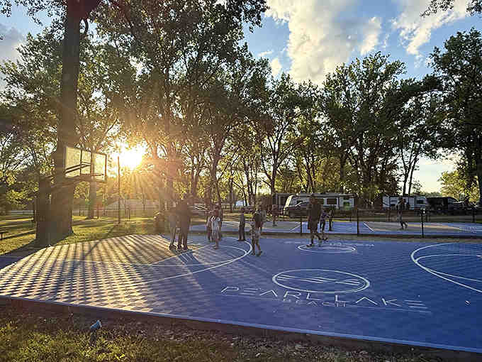 Sunset basketball games take on magical qualities here &ndash; miss your shot and cool off with an immediate victory swim.