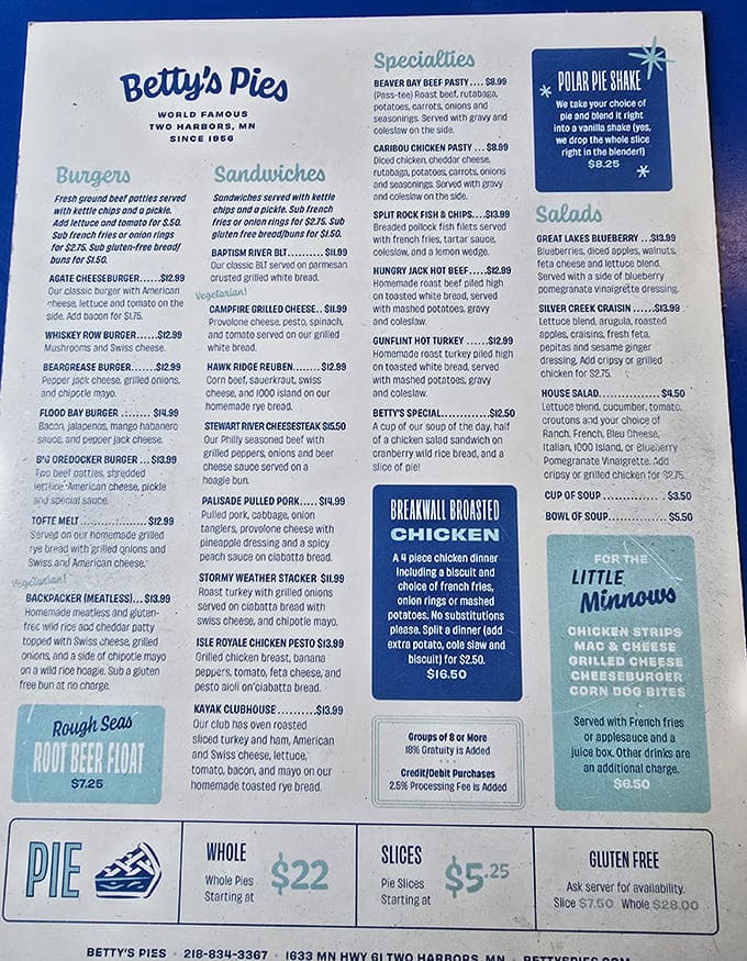 Betty's menu reads like a dessert lover's dream journal &ndash; from hearty sandwiches to their legendary five-layer pies, each option more tempting than the last.