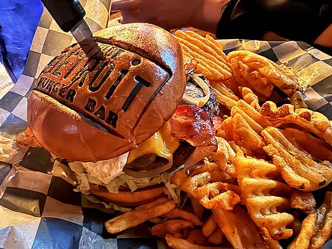 When a restaurant brands its logo directly onto the bun, you know they're serious about their burgers. This isn't just food &ndash; it's edible art.
