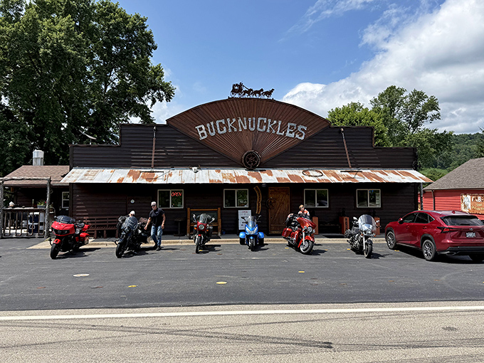 Bucknockles Bar & Grill stands ready for thirsty travelers and hungry bikers alike &ndash; Wisconsin tavern tradition at its finest.