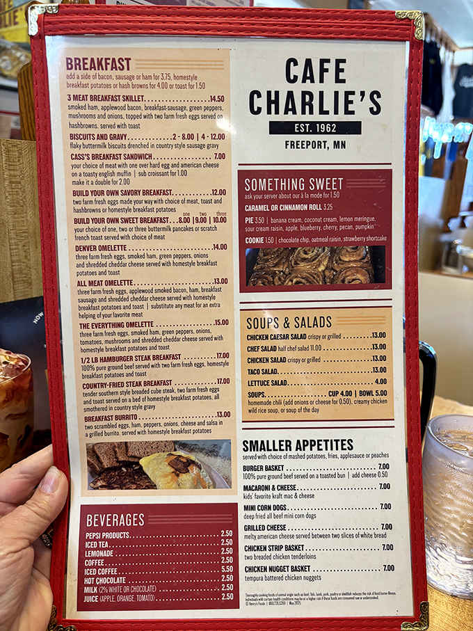 Charlie's menu reads like a love letter to classic American comfort food, from hearty breakfasts to soul-satisfying lunch specials.