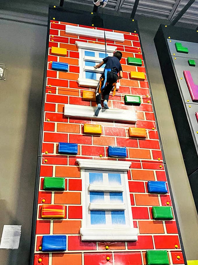 The climbing wall offers vertical challenges for aspiring Spider-People of all ages &ndash; no radioactive spiders required.