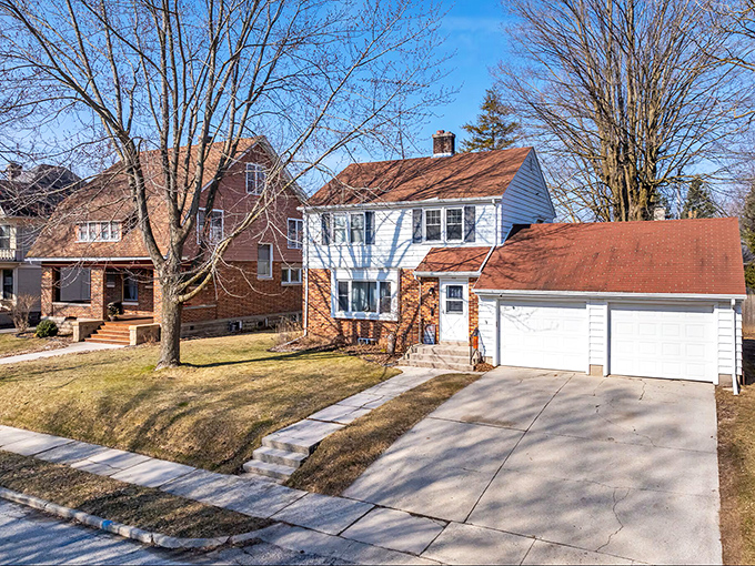 Quiet residential streets lined with classic American homes offer a glimpse into Plymouth's community-centered lifestyle.