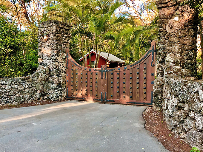 These imposing wooden gates aren't just an entrance &ndash; they're a time portal to an era when craftsmanship mattered more than convenience.